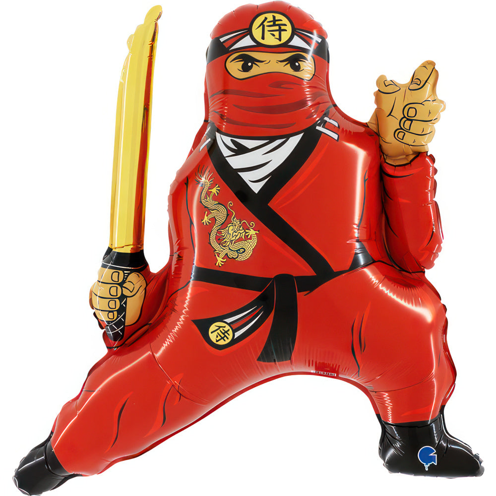 35" Folienballon Lose "Ninja Rot" | HFE (Non-Metallic) — Das Kostümland
