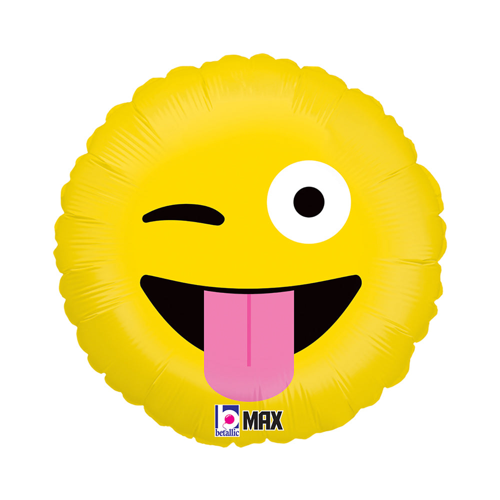 ABC18 Folienballon "Emoji Wacky" | Ø 46 cm — Das Kostümland