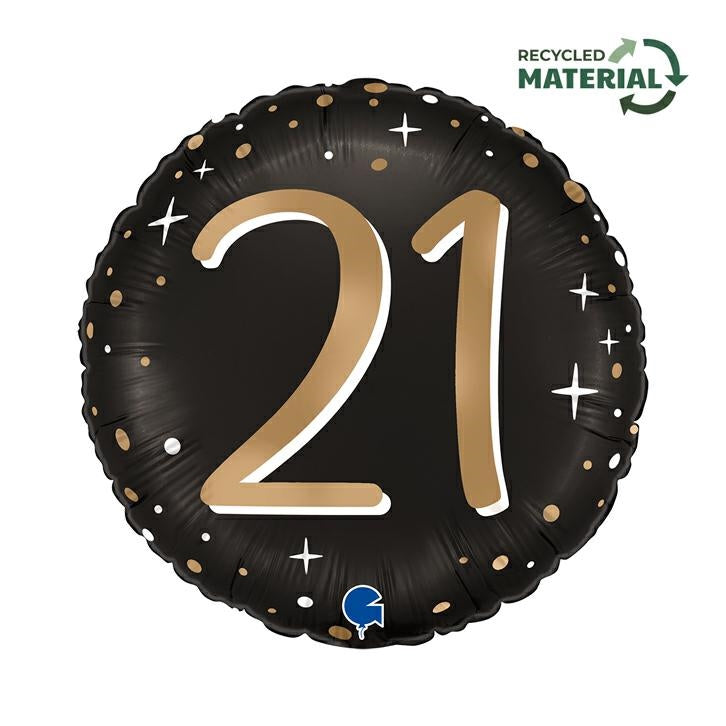 ABC18 Folienballon Sparkling 21 | 45cm – Das Kostümland